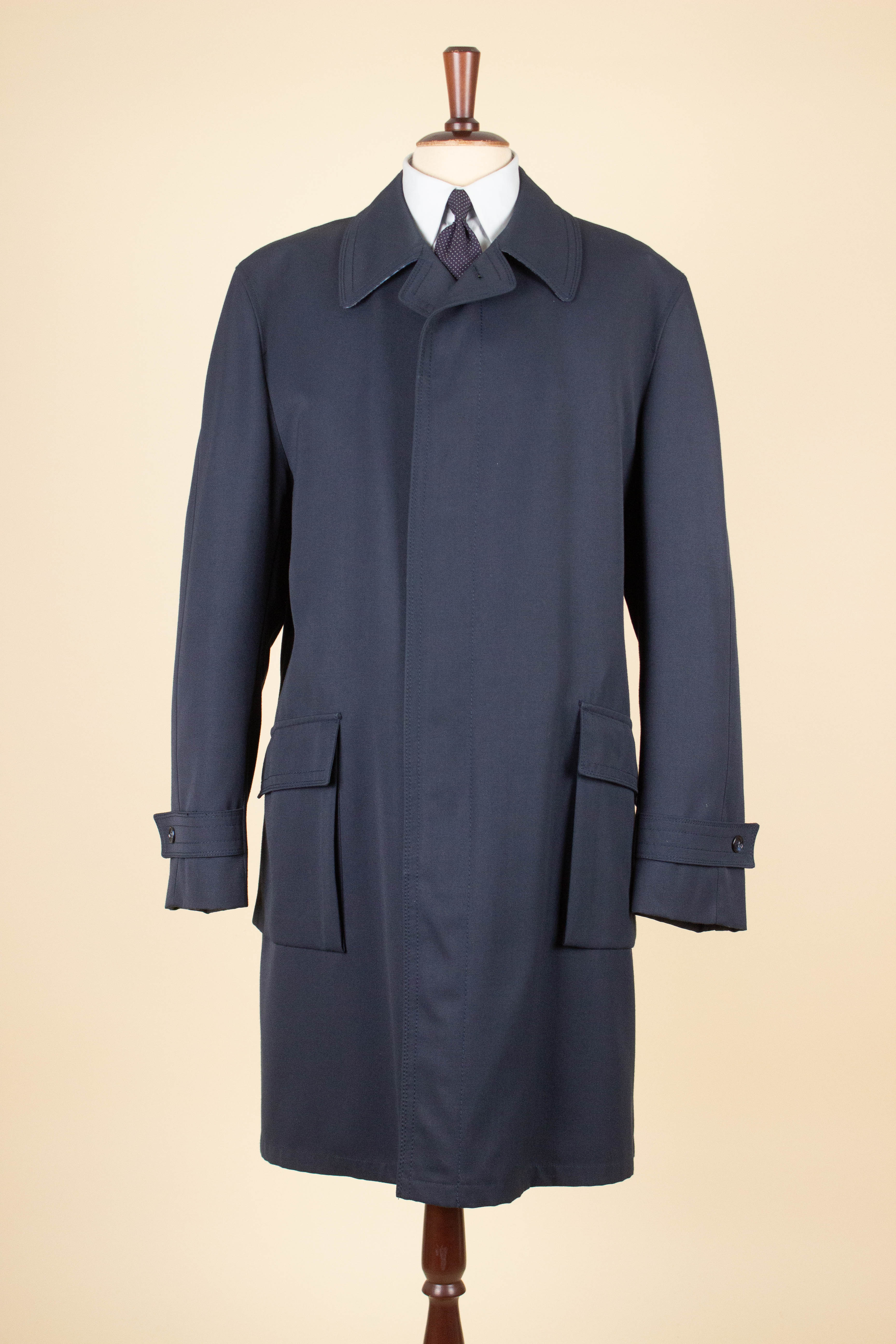 SWEDISH 1960S BLUE SINGLE BREASTED LIGHT WEIGHT COAT BY DRESS BOCAJ. S ...