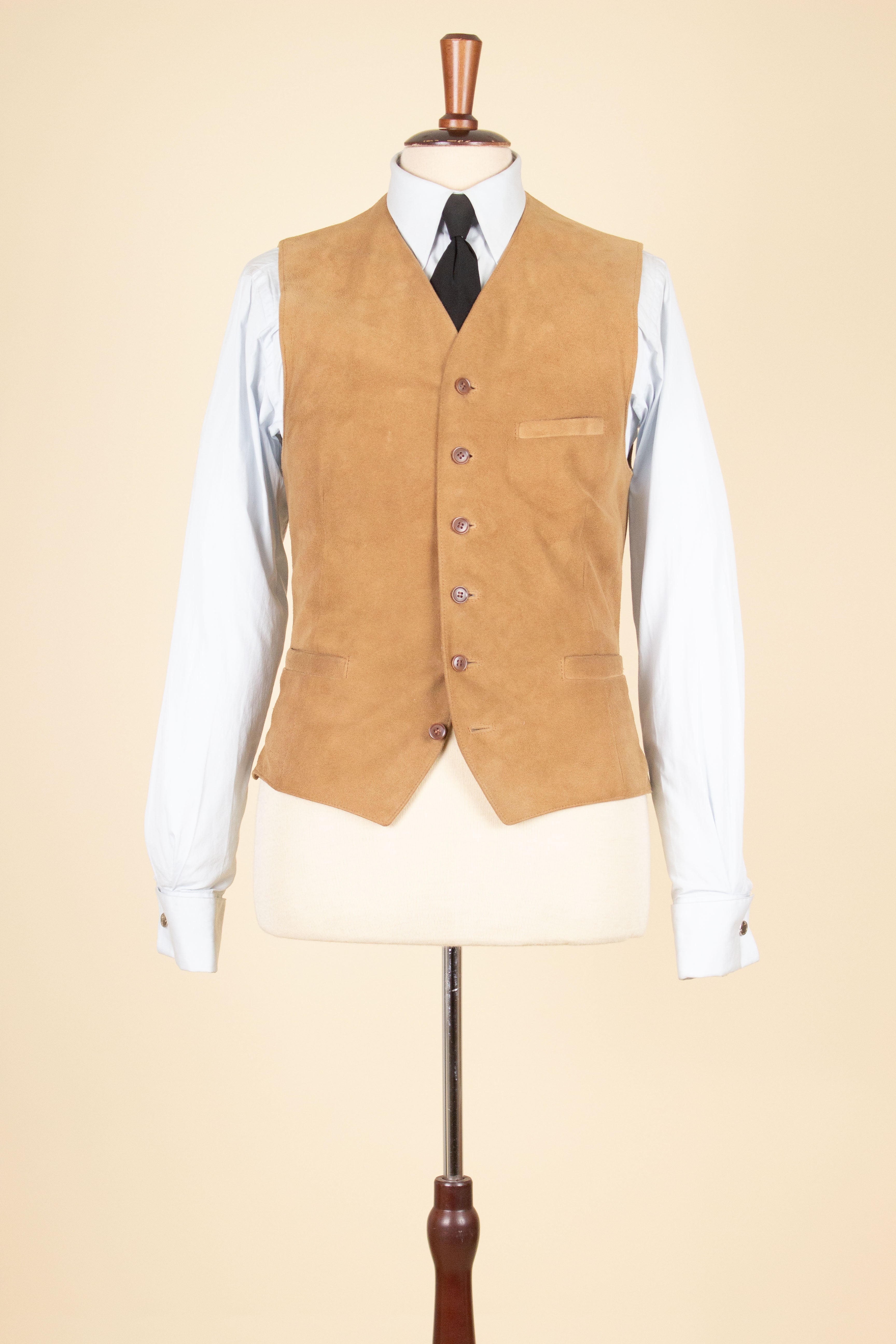 SWEDISH 1960S TAN SUEDE SINGLE BREASTED WAISTCOAT. SIZE CA EU 48 – A ...