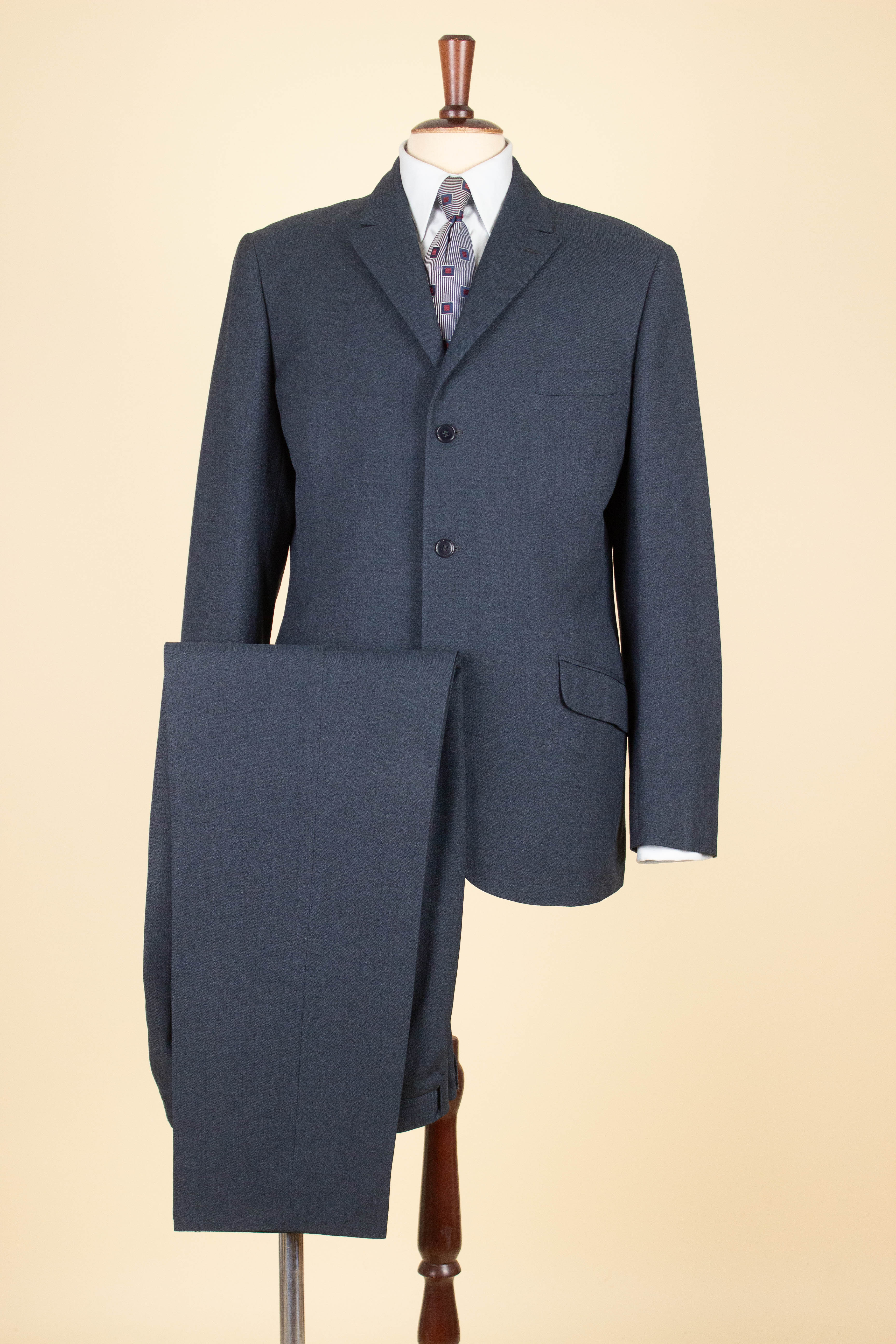 SWEDISH 1950S/1960s BLUE GREY TWO PIECE SINGLE BREASTED SUIT BY WIDENG ...