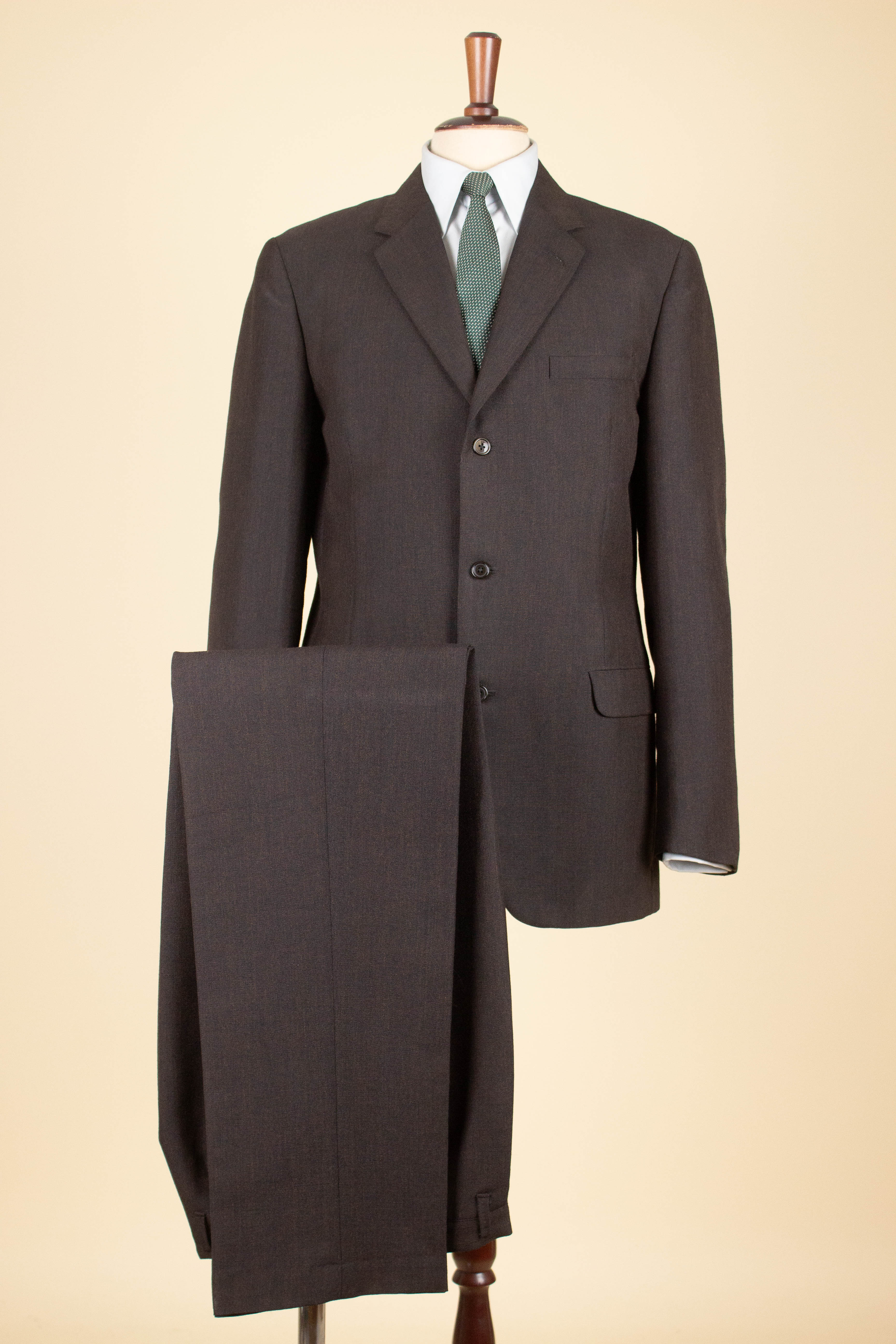SWEDISH 1960S DARK BROWN TWO PIECE SINGLE BREASTED MOHAIR SUIT BY PING ...