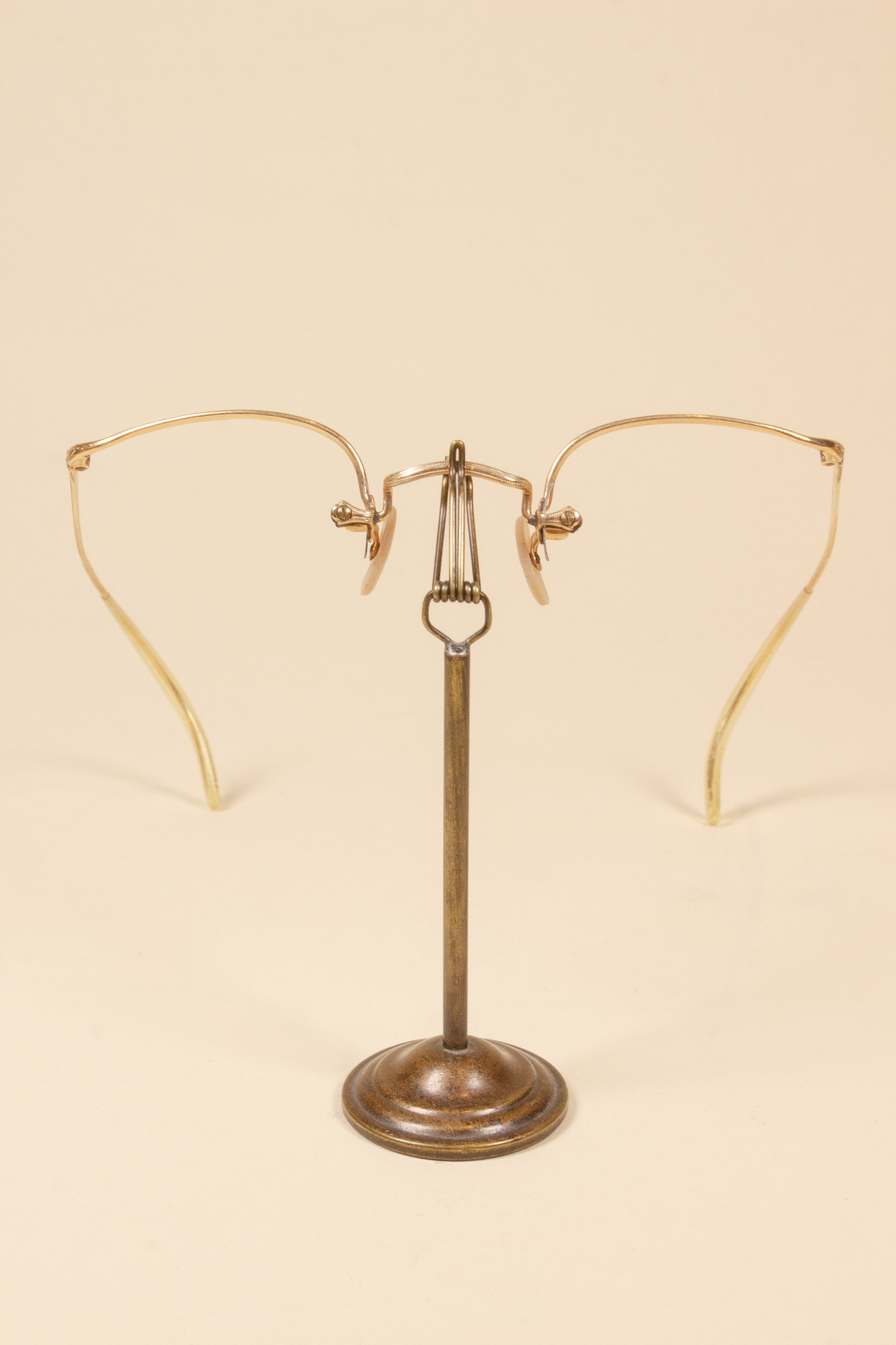 BRITISH 1920S-1940S PARTLY RIMLESS EYEGLASSES IN GOLD – A. MARCHESAN